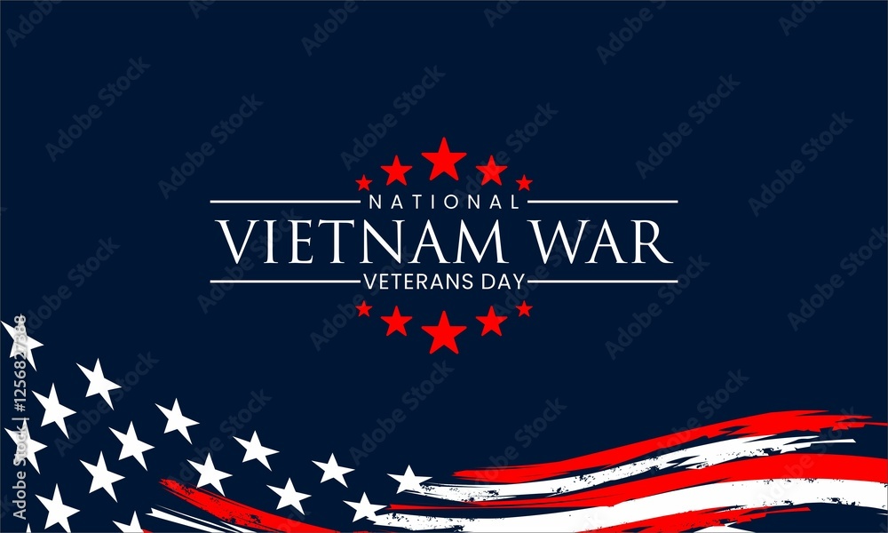 National Vietnam Veterans Day background with American flag theme and ...