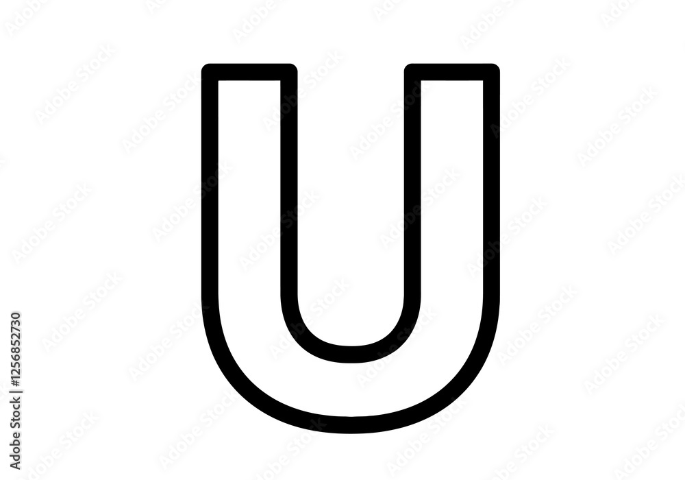 Ilustración de Stock letter U clipart black and white. This image shows ...