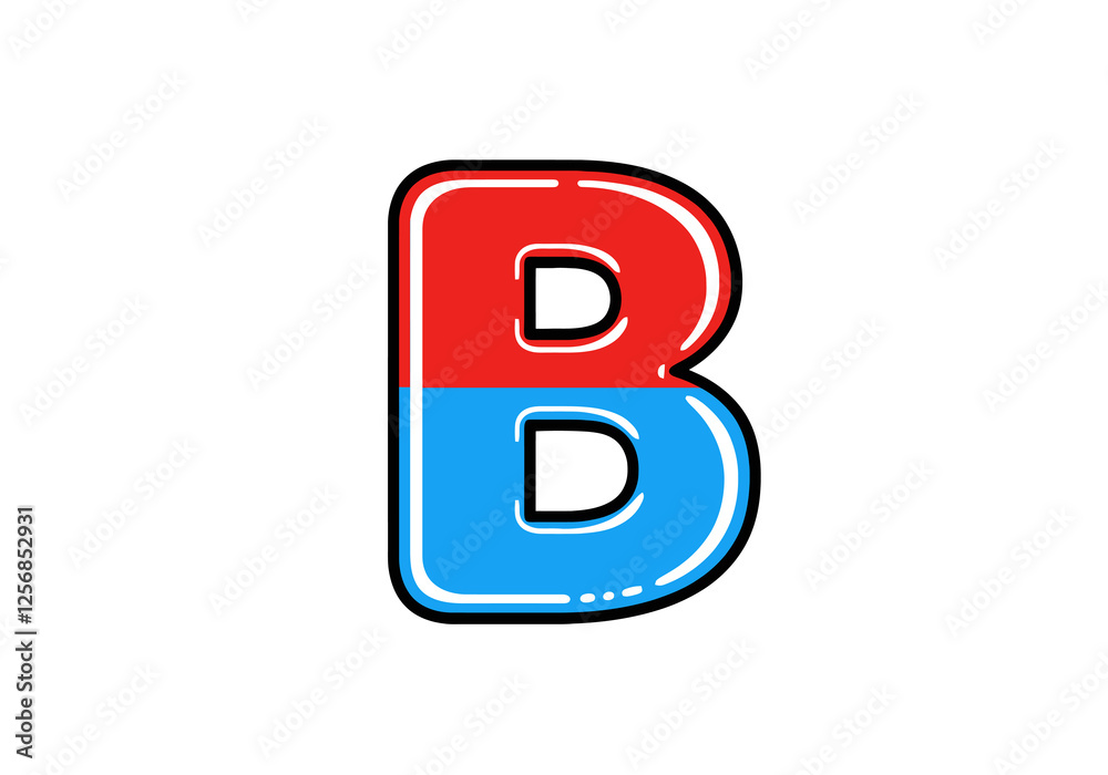Uppercase Letter B Clipart. The image shows a stylized uppercase letter ...