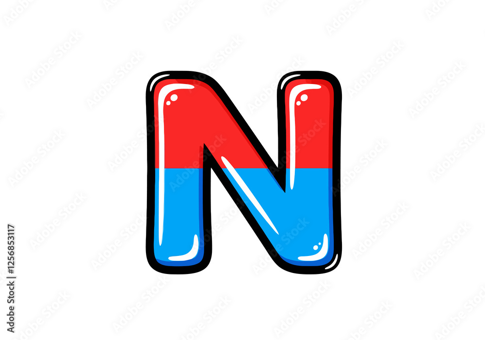Uppercase Letter N Clipart. The image shows a stylized uppercase letter ...
