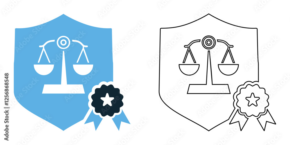 Legal compliance icon vector, regulation, law enforcement, and ...