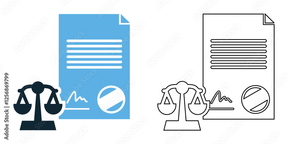 Affidavit icon vector, sworn statements, legal documents, and court ...