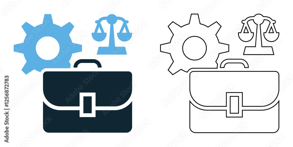 Case management law icon vector, legal organization, court processes ...
