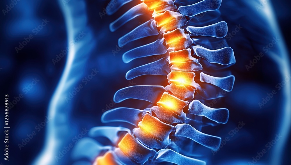 Stock-Illustration „Understanding Spinal Anatomy: Vertebrae, Discs, and ...