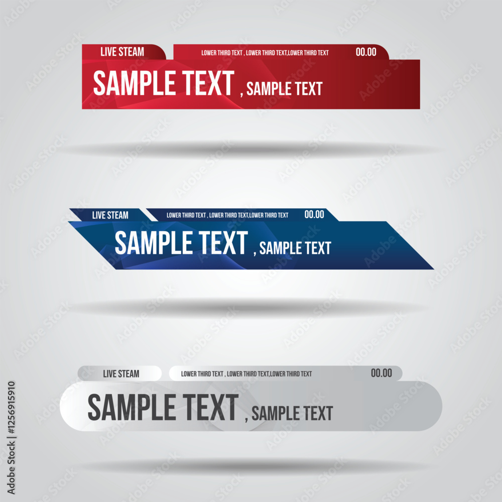 Lower third white and colorful design template modern contemporary. Set ...