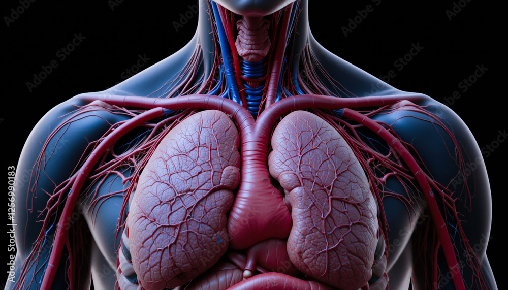 anatomy of organs and blood vessels in the human body, created by ...