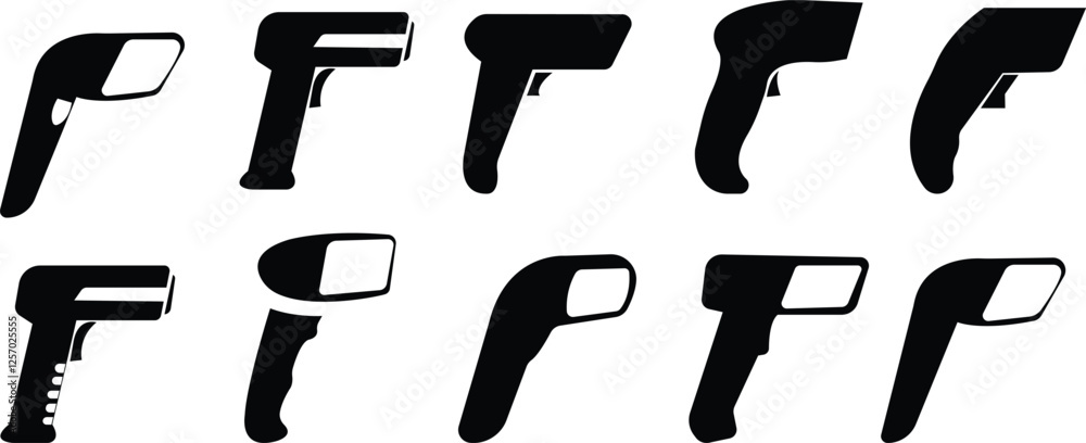 Warehouse scanner icon set. Clipart image, Bar code scanner icons ...