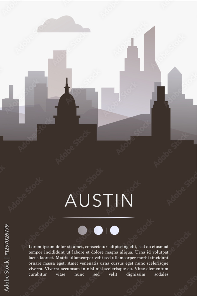 Austin city template for website, presentation, front page, invitation ...