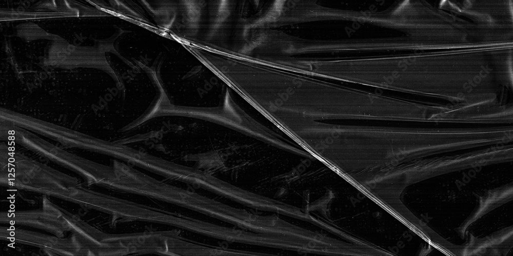 Closeup plastic vinyl torn wrap textures. Vector illustration show ...