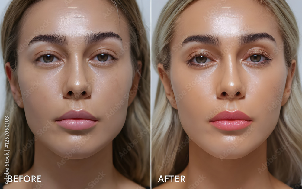 Cheek Volume Restoration Before and After Stock Photo | Adobe Stock