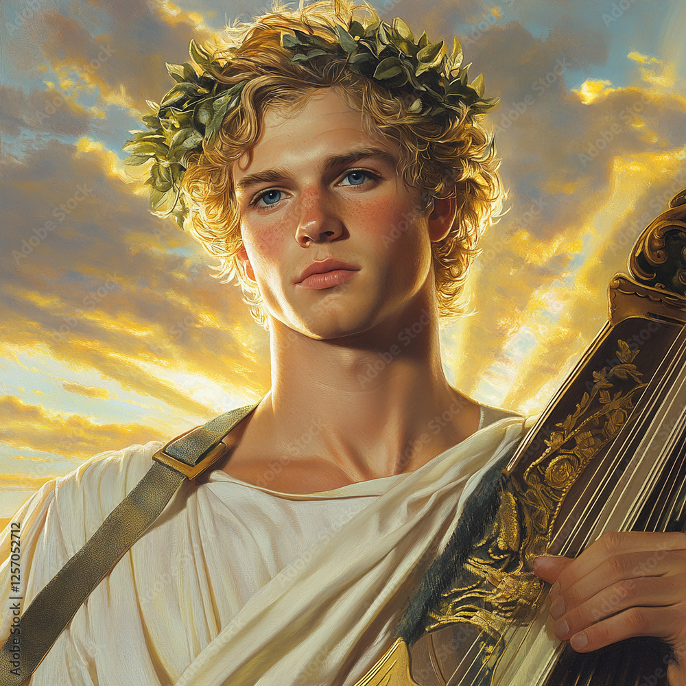 realistic image of Greek god apollo Member of the Twelve Olympians ...