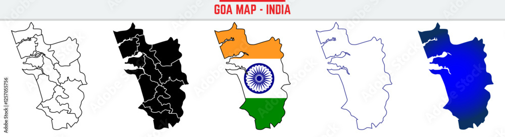 Goa, State, GA Outline Icon – India Map Silhouette Vector. India map ...