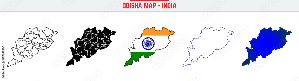 Odisha, State, OD Outline Icon – India Map Silhouette Vector. India map ...