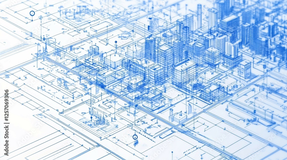 Blueprint diagram of a smart city infrastructure focusing on zoning ...