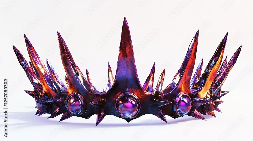 Creative spiky crown icon with a modern touch, game asset on white ...