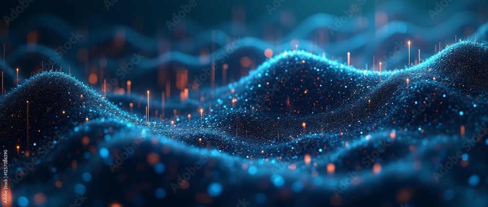 Abstract forms of visualization of the digital world endless data ...