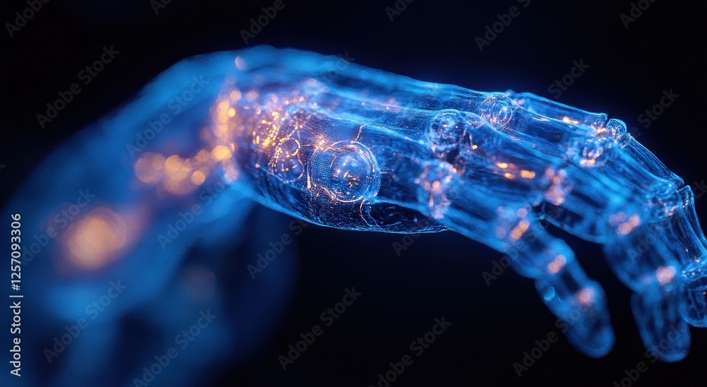 Hyper-realistic anatomical illustration of a shoulder joint replacement ...