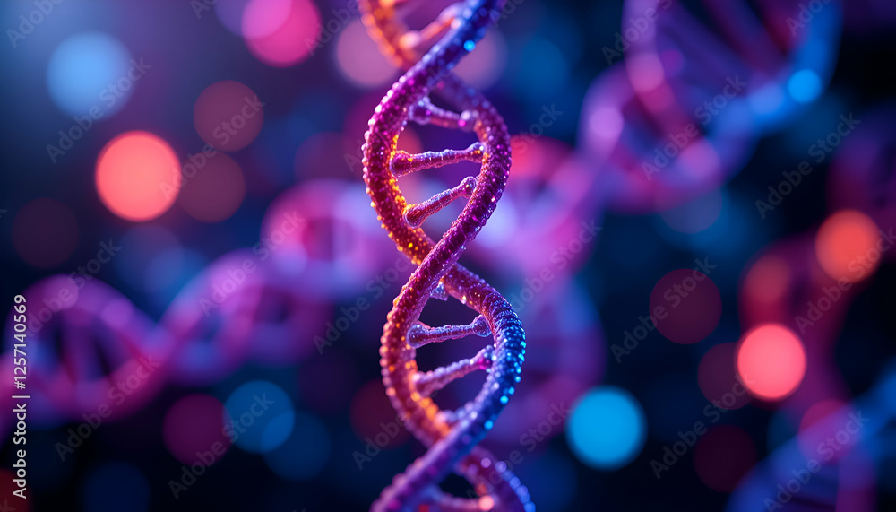 Dna helix enlarged model in bright colors and spots, Multi Color DNA ...