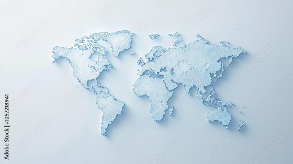 World Map Abstract: An abstract world map design featuring a paper cut ...