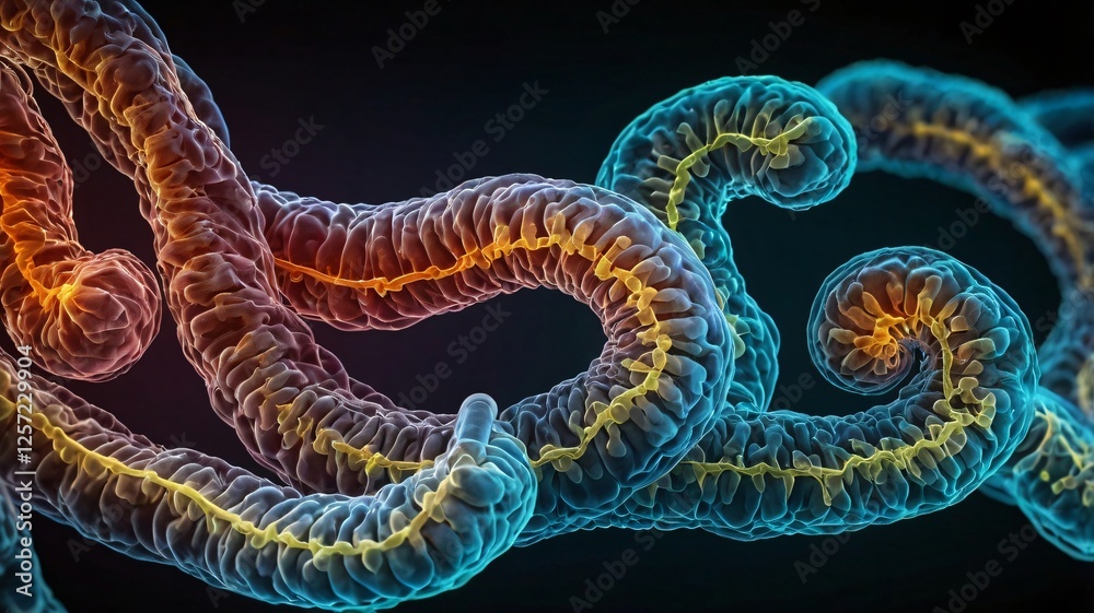Helicobacter pylori: A Microscopic View of Spiral Bacteria Stock ...