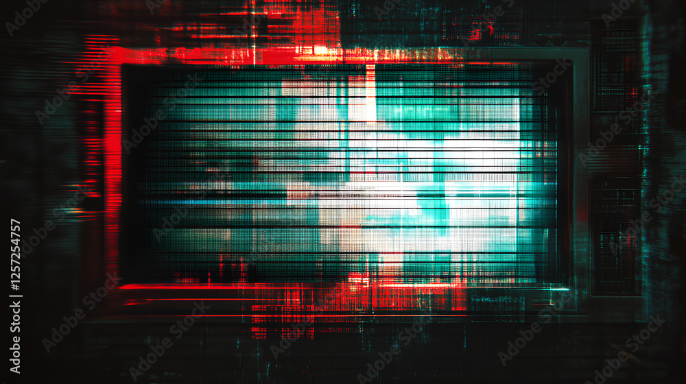 Foto de Stock TV screen texture with glitch text PAUSE. HDTV no signal ...