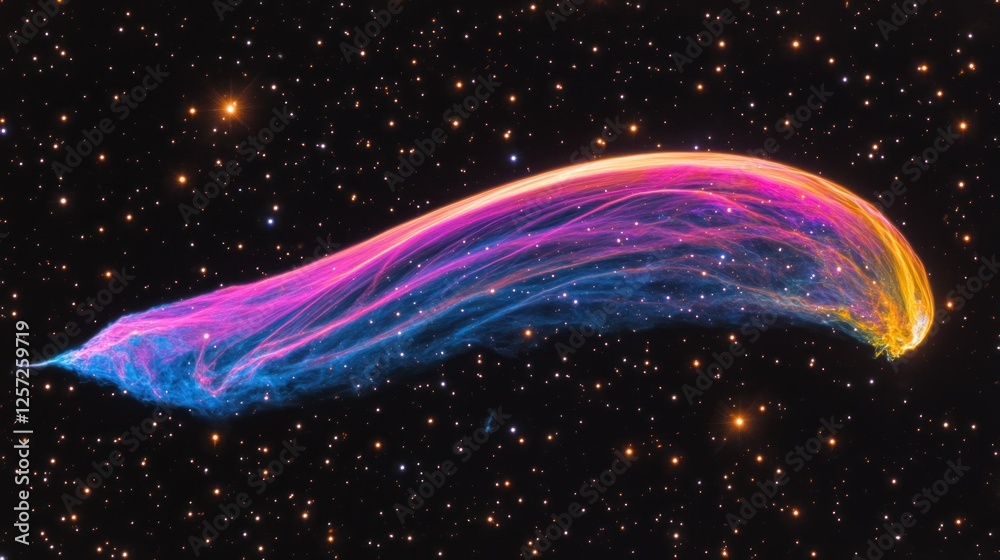 Cygnus loop supernova remnant shimmers against a starry backdrop Stock ...