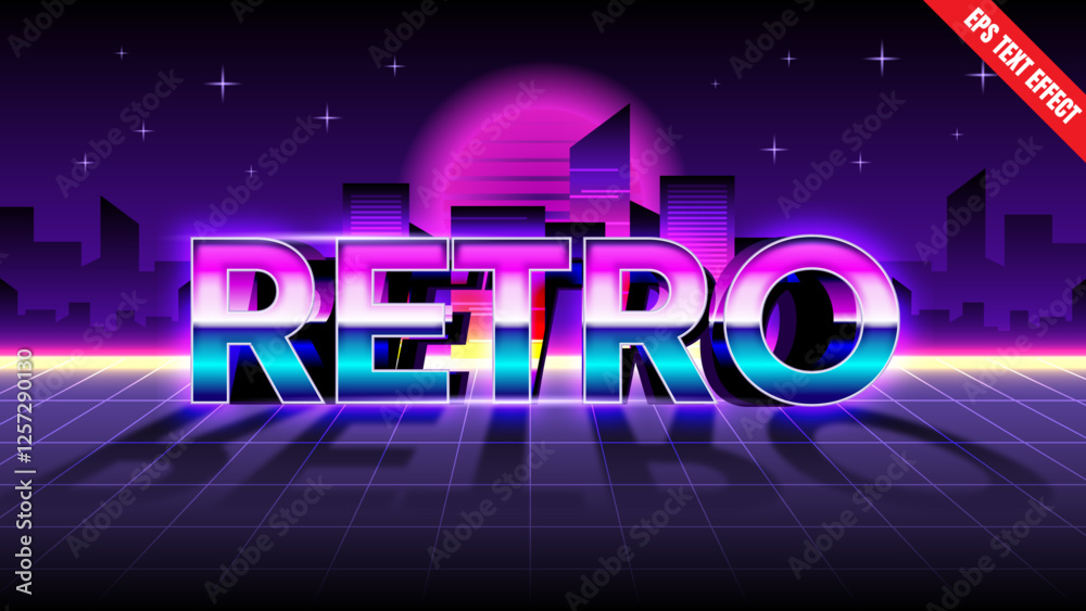 80s Retro Vintage Text Effect. Editable Classic Retro Typography for ...