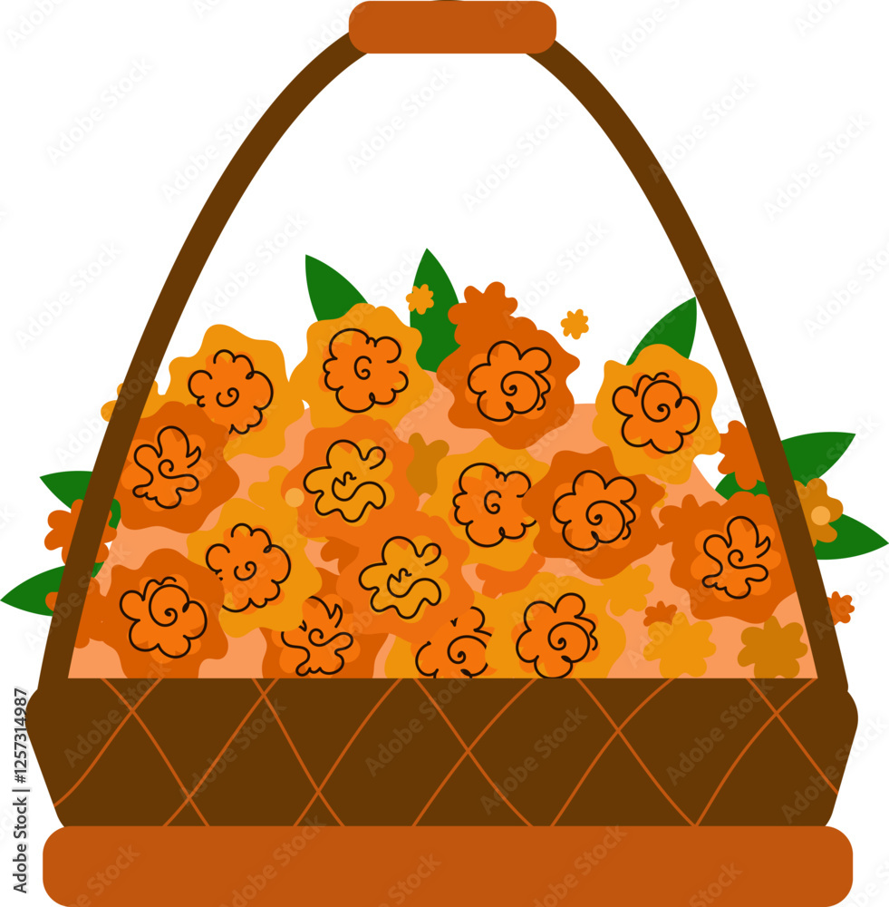 png Marigold flowers, genda phool, indian festival floral garland toran ...