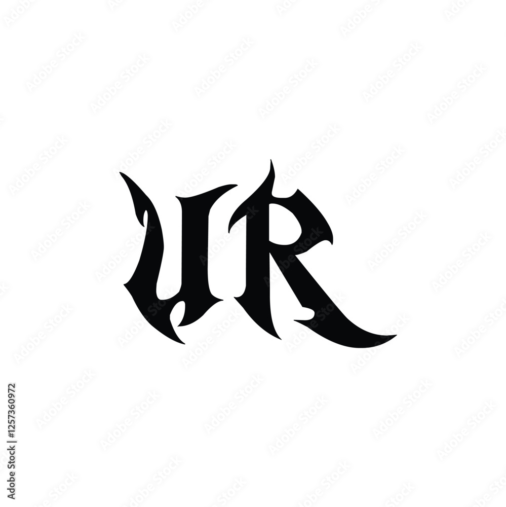 UR monogram logo design letter text name symbol monochrome logotype ...