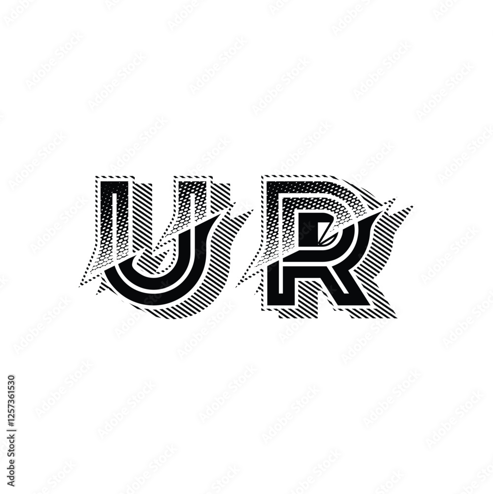 UR monogram logo design letter text name symbol monochrome logotype ...
