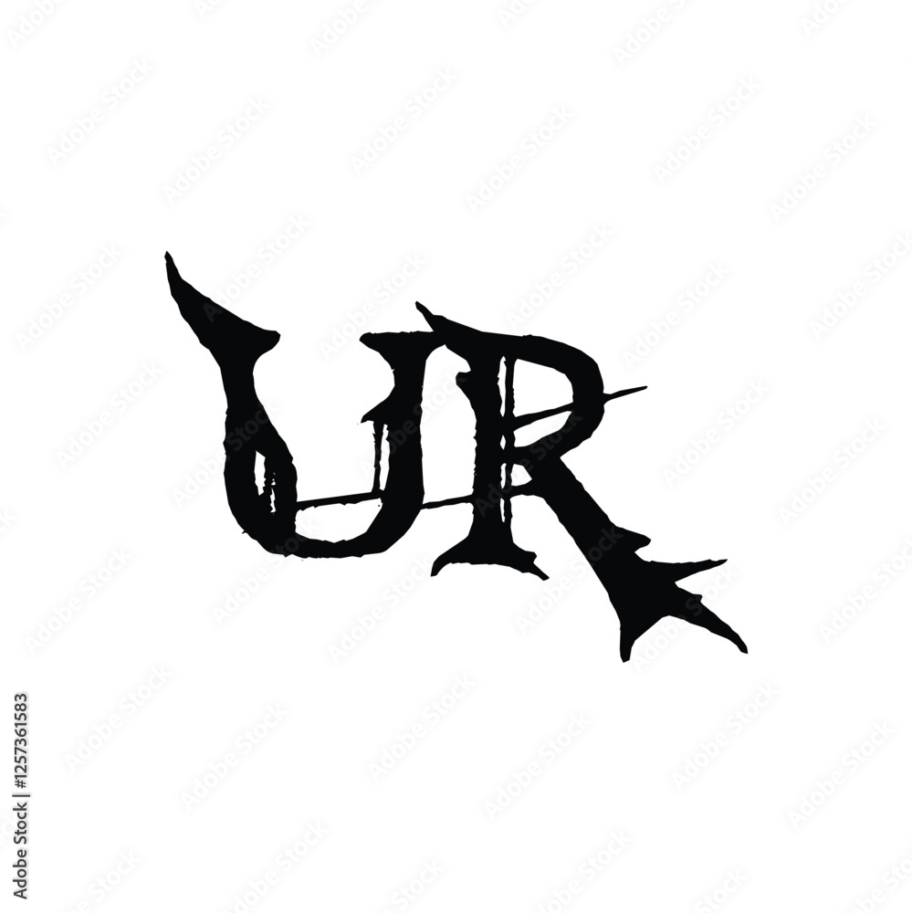 UR monogram logo design letter text name symbol monochrome logotype ...