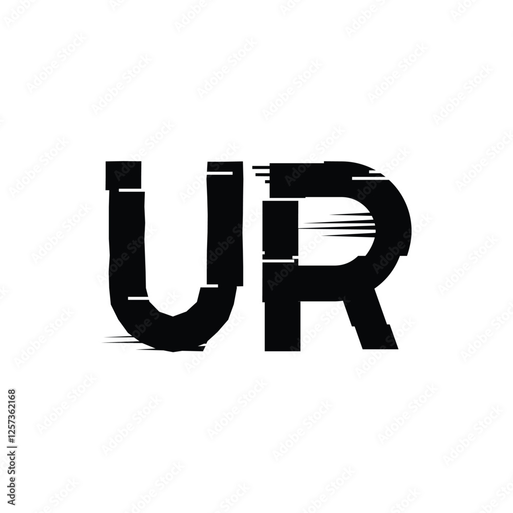UR monogram logo design letter text name symbol monochrome logotype ...