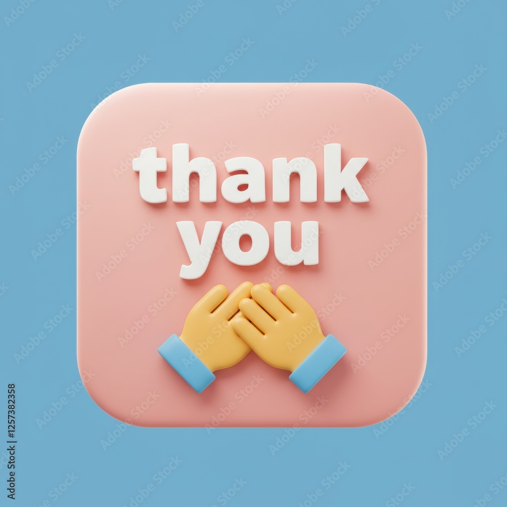 Thank you emoji concept: 3d design with clapping hands on pastel ...