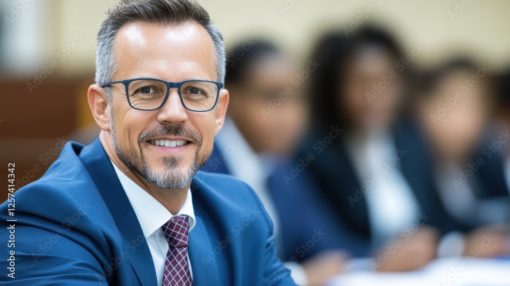 Carbon Border Adjustment Mechanism (CBAM) Confident businessman smiles ...