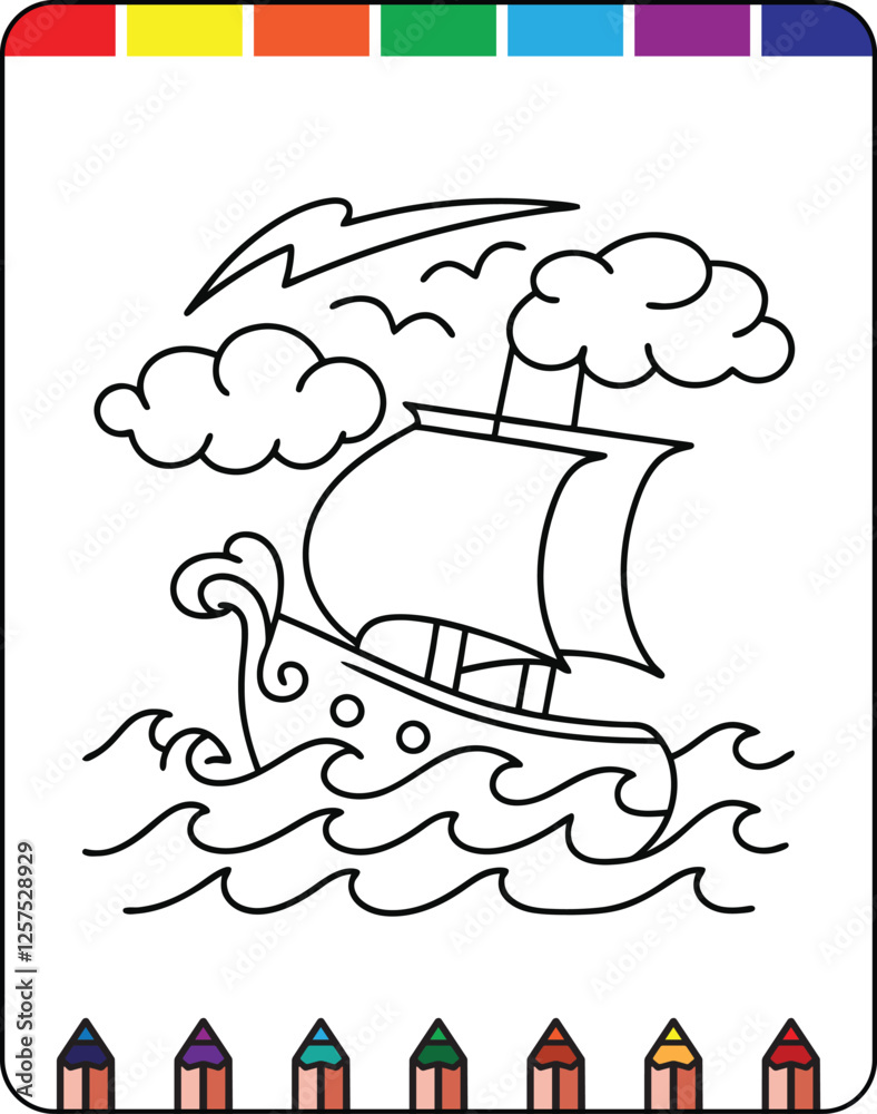 Hurricane Storms and Strong Winds Fun Coloring Page for Natural ...