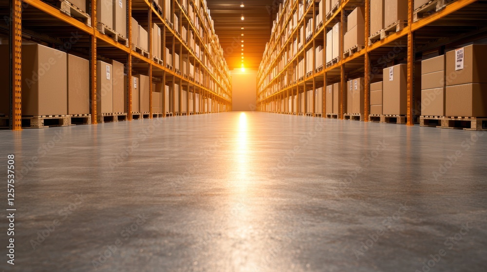 inventory management stock Neatly arranged stock shelves in a warehouse ...