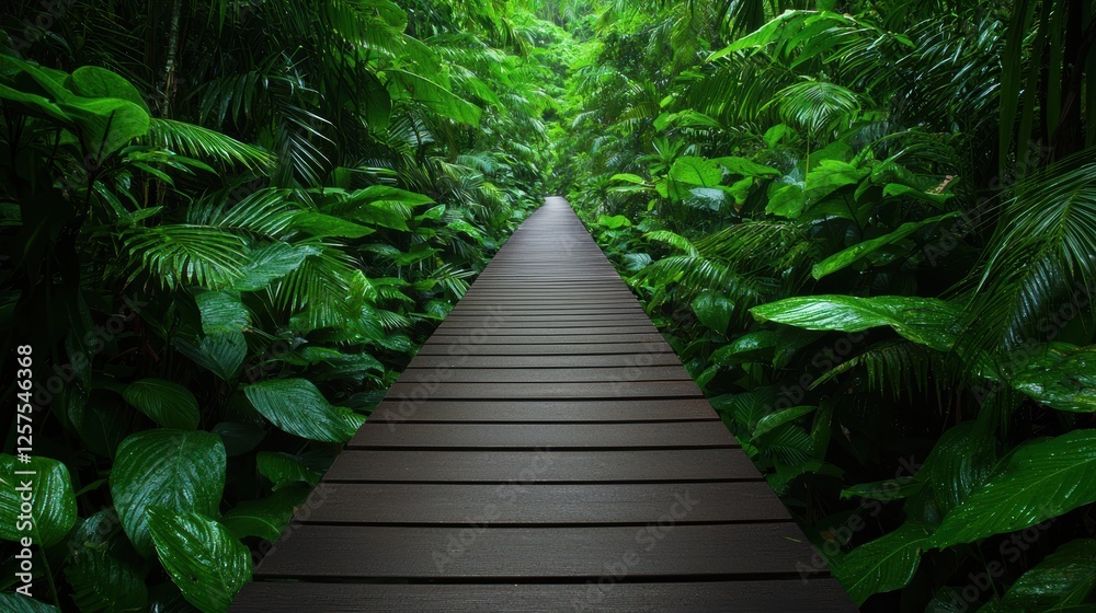 jungle rainforest Pathways Trail Narrow pathway weaving through a ...