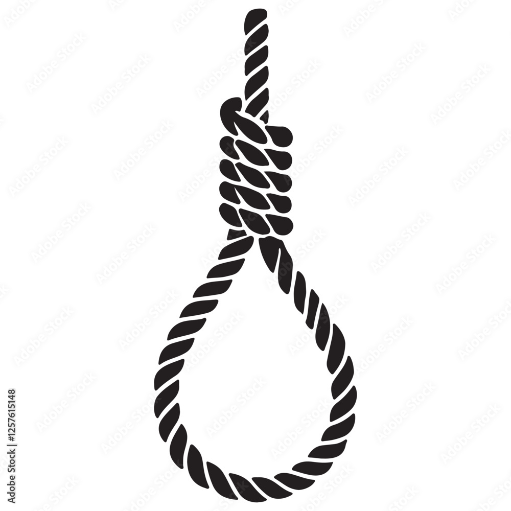 Hanging Noose Silhouette Vector Illustration Dark Web Element Stock ...