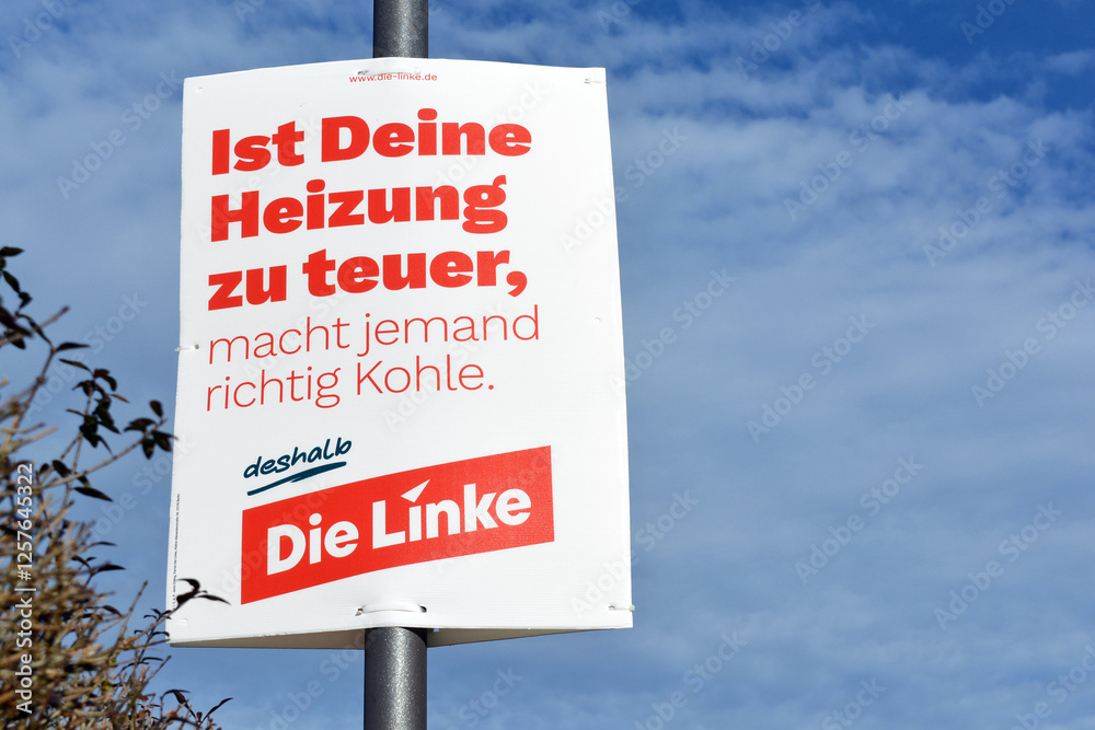 Heidelberg, Germany - January 25th 2025: Election poster of far-left ...