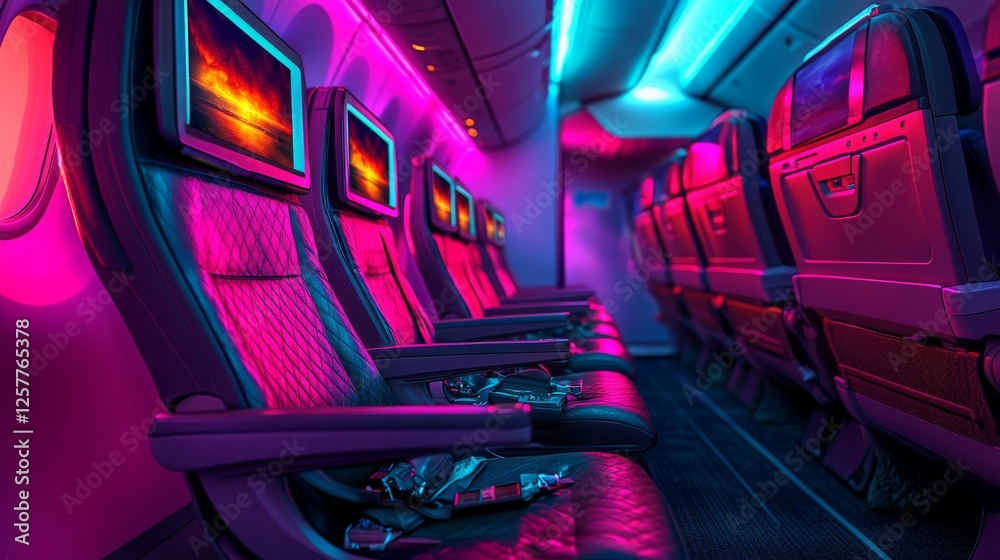 Passengers interact with diverse in-flight entertainment options on the ...