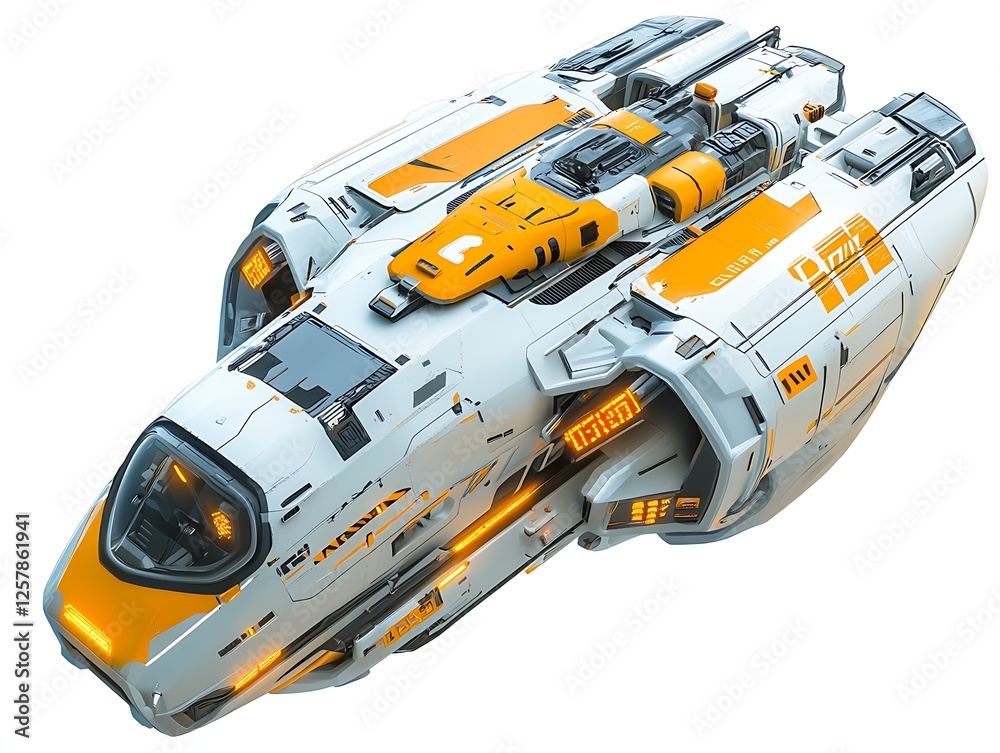 Futuristic Spaceship: An awe-inspiring rendering of a futuristic ...