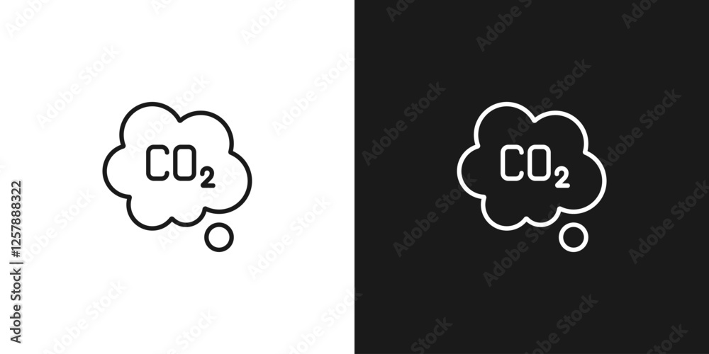 Co2 emissions icon. carbon dioxide pollution. ecology and environment symbol. Stock Vector ...