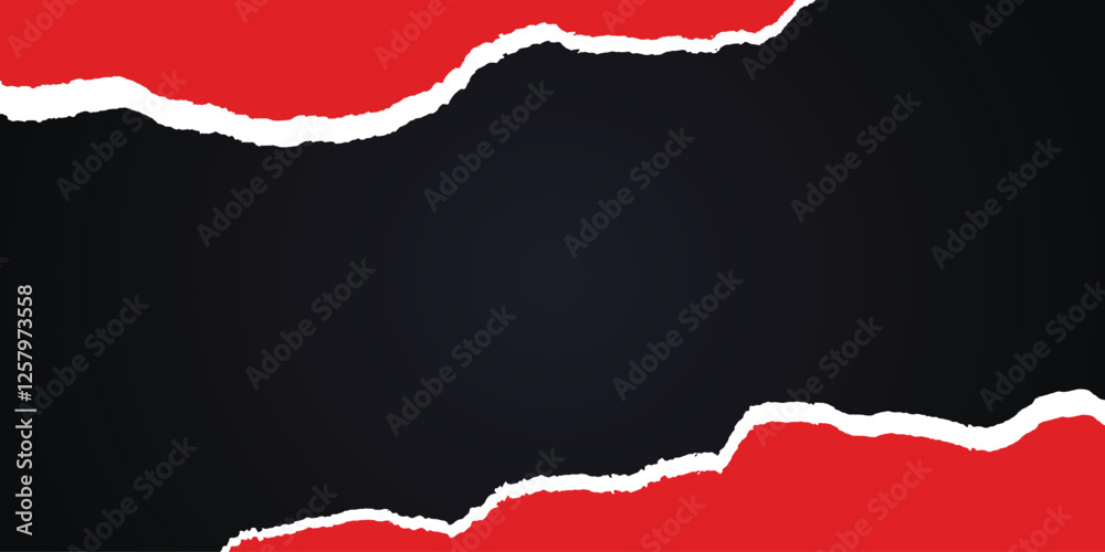 Vector abstract torn paper red and blak color ripped paper background ...