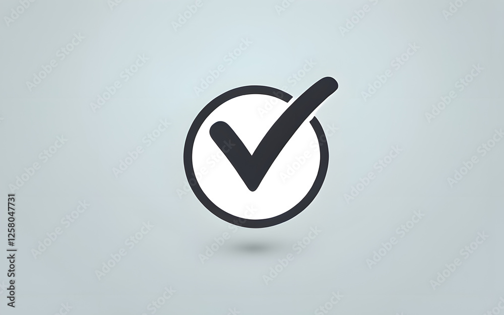 Minimalist Checkmark Icon for Approval, Finalization, and Positive ...