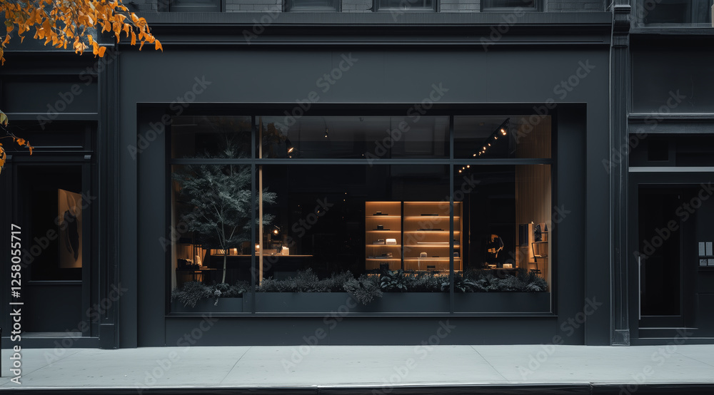 Mockup storefront, shop facade and window. Template for storefront ...
