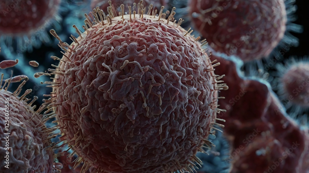 Microscopic World of Cancer Cells: A close-up, high-resolution ...