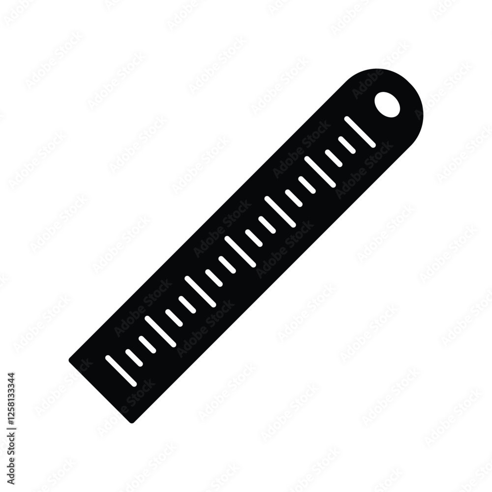ruler, icon, flat, sticker label minimalist design for digital and ...