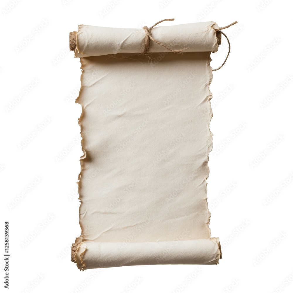 Ancient scroll with rolled ends and blank surface ready for handwritten ...