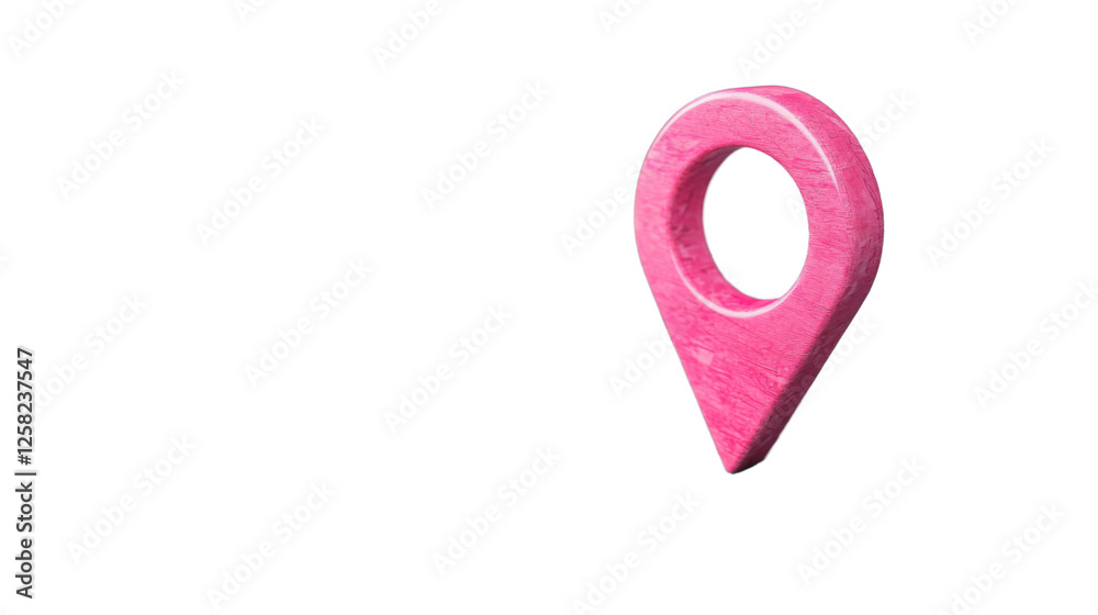 Pink location pin icon floating on transparent background Stock Photo ...