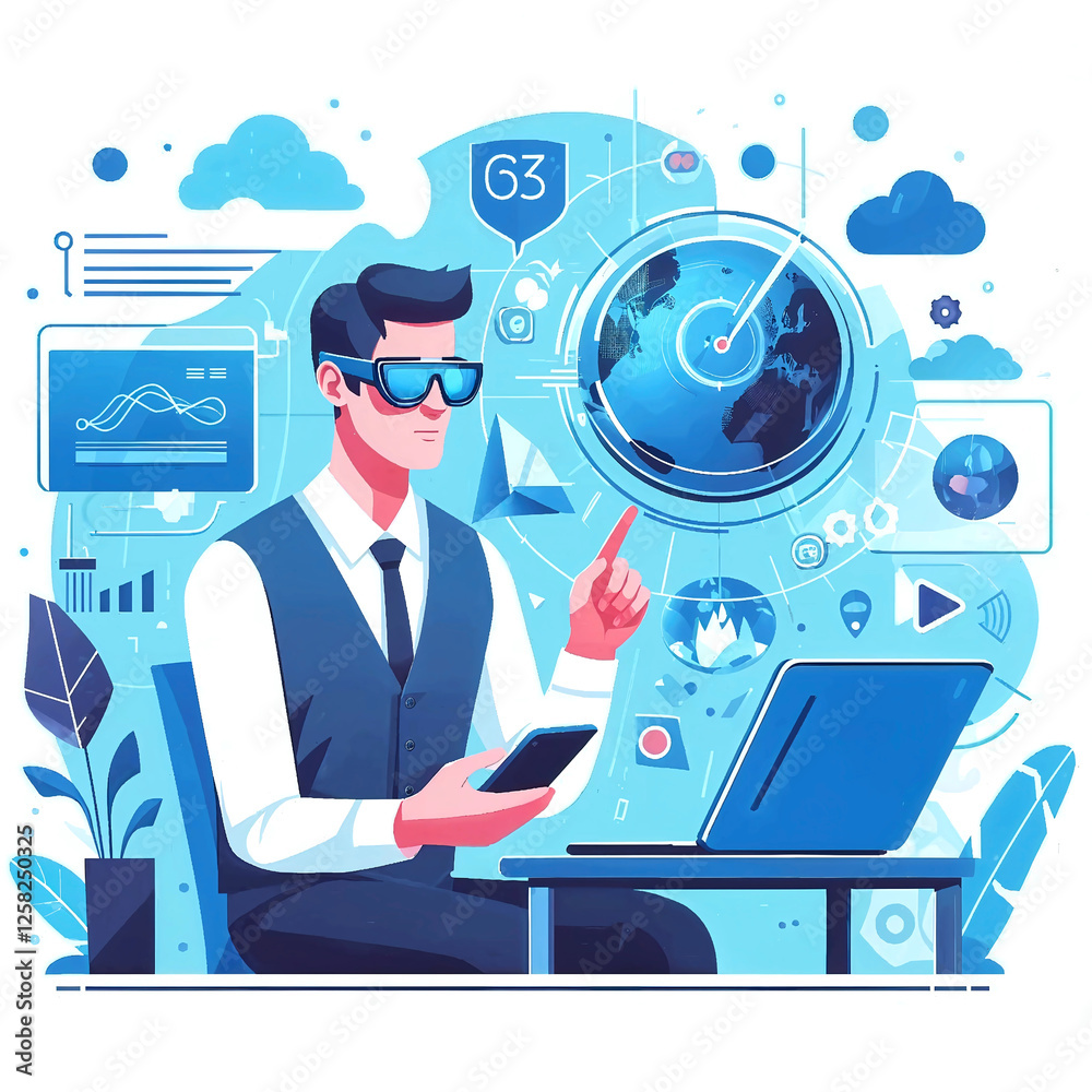 Augmented Reality Experience with Smart Glasses and Image Sensors Stock ...